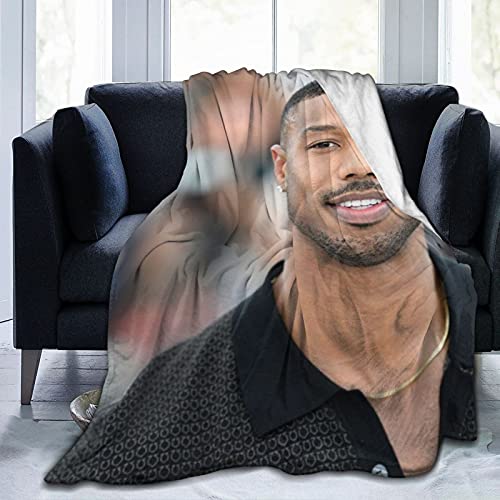 Michael B. Jordan Fleece Flannel Lightweight Air Conditioning Throw Blanket Super Soft, Fluffy, Warm, Cozy, Plush, Fuzzy, Thick, for Couch, Sofa, Living Room or Bed 50"x40"