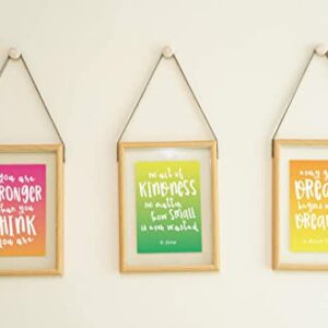 FOCUS AND ZEAL Inspirational Wall Art 8 Pack - 8 Different Motivational Quotes for Girls on 8"x10" Wall Prints - Great Posters for Girl's Bedrooms, Dorms, and Homes