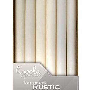 Hyoola 10 Inch Dinner Candles - 12 Pack - Wool White Tall Candles - Unscented Rustic Candles - Long Burning Candle Sticks