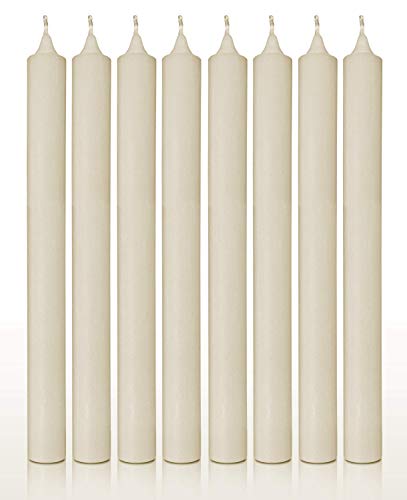 Hyoola 10 Inch Dinner Candles - 12 Pack - Wool White Tall Candles - Unscented Rustic Candles - Long Burning Candle Sticks