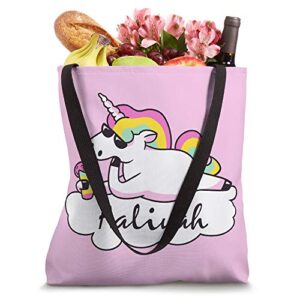 Funny Unicorn Aaliyah Name Gift Trendy Pink Personalized Tote Bag