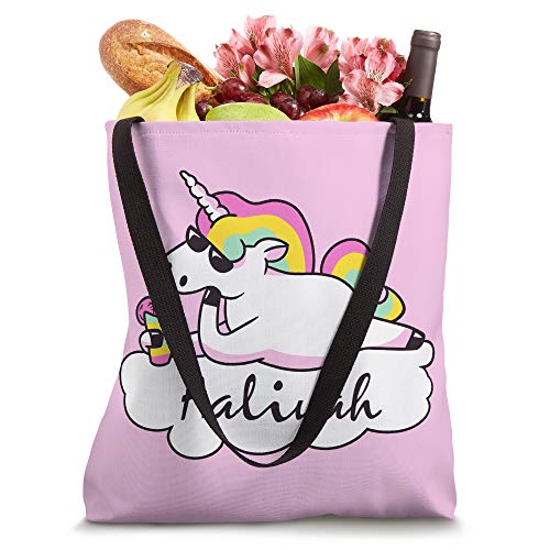 Funny Unicorn Aaliyah Name Gift Trendy Pink Personalized Tote Bag