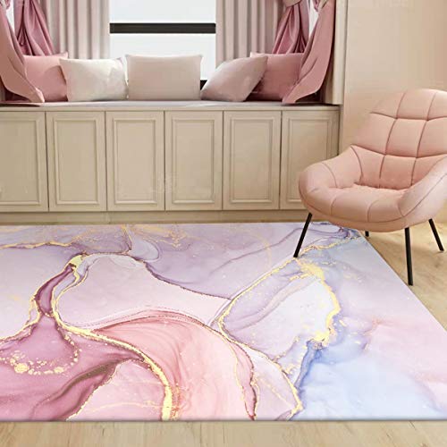 3x5ft Modern Abstract Area Rugs for Bedroom Pink Carpets for Living Room Cute Fashion Marble Waves Coffee Table Rugs Kitchen Dining Room Carpets Indoor Outdoor Runner Rugs Floor Mats A