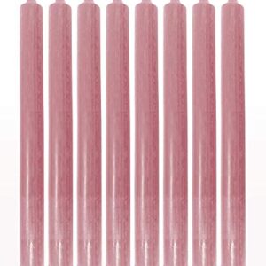 Hyoola 10 Inch Dinner Candles - 12 Pack - Rose Pink Tall Candles - Unscented Rustic Candles - Long Burning Candle Sticks