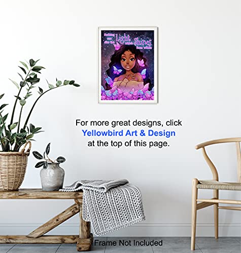 African American Girls Wall Art - Black Art - Little Girls Bedroom Decor - Teen Room - Inspirational Positive Quotes Wall Decor - Motivational Poster - Uplifting Encouragement Daughter Gifts for Women