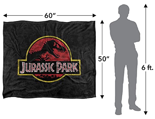 Jurassic Park Classic Logo Officially Licensed Silky Touch Super Soft Throw Blanket 50" x 60"