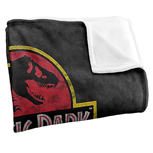 Jurassic Park Classic Logo Officially Licensed Silky Touch Super Soft Throw Blanket 50" x 60"