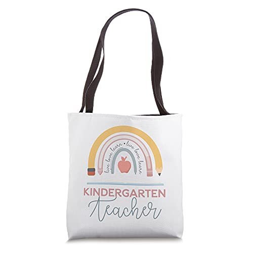 Kindergarten Teacher Boho Rainbow Day Back 2 School Tote Bag