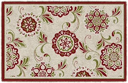 Brumlow MILLS Samara Home Indoor Area Rug with Traditional Floral Print Pattern for Living Room Decor, Dining Room, Kitchen Rug, or Bedroom Carpet, 30" x 46", Red