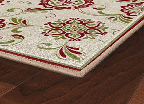 Brumlow MILLS Samara Home Indoor Area Rug with Traditional Floral Print Pattern for Living Room Decor, Dining Room, Kitchen Rug, or Bedroom Carpet, 30" x 46", Red