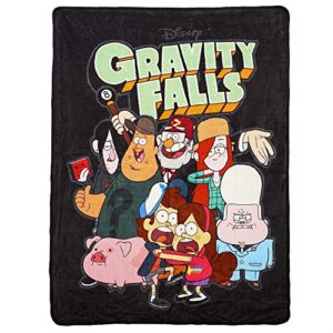 gravity falls cozy, colorful screen print throw