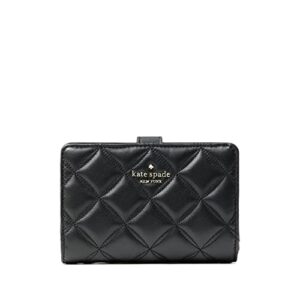 kate spade new york natalia medium bifold leather, wallet lightweight, black