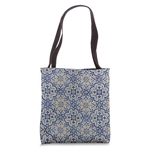 Portuguese white and blue Pattern Tiles from Portugal Tote Bag