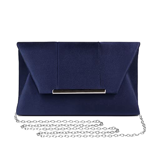 Mulian LilY M212 Evening Clutch Purse Prom Party Envelope Bag Elegant Formal Wedding Envelope Handbag Navy