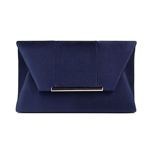 Mulian LilY M212 Evening Clutch Purse Prom Party Envelope Bag Elegant Formal Wedding Envelope Handbag Navy