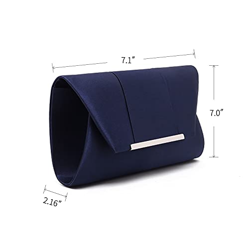 Mulian LilY M212 Evening Clutch Purse Prom Party Envelope Bag Elegant Formal Wedding Envelope Handbag Navy