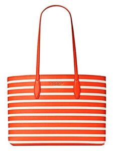 kate spade new york all day sailing stripe large tote (tamarillo multi)