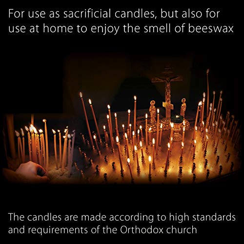 Danilovo Pure Beeswax Candles - No-Drip, Smoke-Less, Tall, Thin Taper Candles – Decorative Candles for Church Prayer, Decor or Birthday Candles – Honey Scented Candles – 6.3”x0.2” (Yellow, 50pcs)