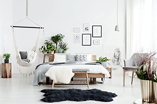 HOMECUTE Black Fur Rug 6ft x 3ft. Black Rug Bear Rug Black Rug for Living Room Black Rug for Bedroom Faux Fur Rug Bear Rug Kids Room Rug Bedside Rugs Animal Rug Black Room Rug