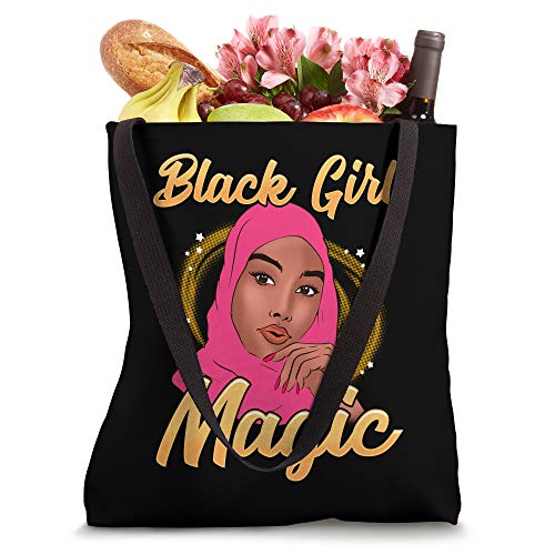 Muslim Black Girl Magic Hijab Shalya Veil Islam Pink Melanin Tote Bag