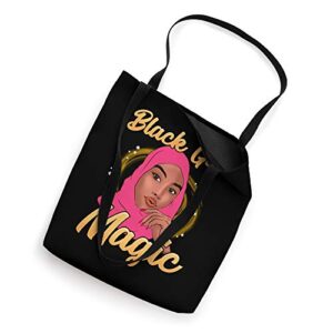 Muslim Black Girl Magic Hijab Shalya Veil Islam Pink Melanin Tote Bag