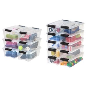 iris usa, inc. tb-42 12 quart stack & pull box, clear, 6 stack and pull tb-35 5 quart stack & pull box, clear