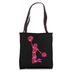 pink red heart valentines day gift women girls – cheerleader tote bag