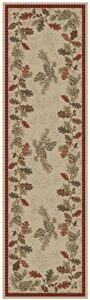 mayberry rugs oak mountain area rug, 2 ft 3 in x 7 ft 7 in, beige