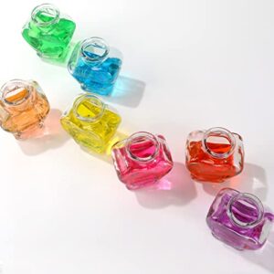 Magic Season Decorative Glass Bottles with Cork Stoppers (2.7 fl oz. Heart-Shaped Bottles / 6 Pcs)