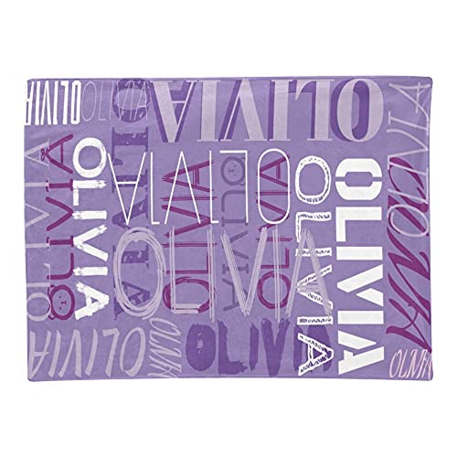 KEEPASSION Customized Blanket with Text Custom Blanket Personalized Flannel Throw Blankets for Adult Kid Birthday Christmas Halloween Mothers Fathers Valentines Day Gift (Purple, 30"x40")