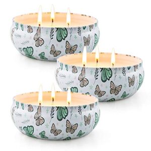 citronella candles outdoor indoor large,13.5 oz 3 pack longlast 75-80 hrs for each,3 wicks jar citronella candles sets for home garden patio balcony