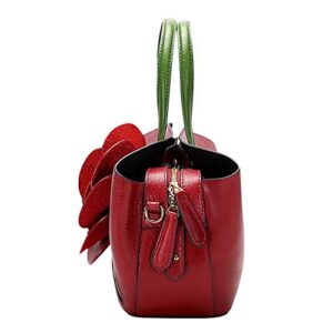 PIJUSH Designer Purses and Handbags for Women Floral Top Handle Satchel Handbag Ladies Crossbody Bags for Women (20103 Red)