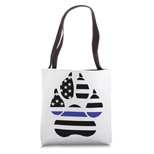 k9 flag police dog thin blue line gift tote bag