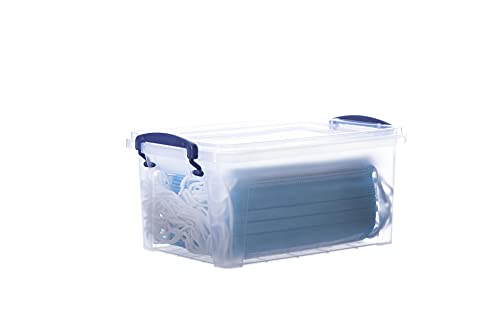 Superio Clear Storage Bins with Lids, Stackable Storage Box with Latches and Handles, Extra Small, 2 Pack 3 Quart