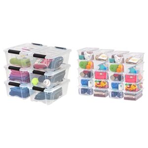 iris usa, inc. tb-42 12 quart stack & pull box, clear, 6 stack and pull cnl-5 storage box, 5 quart, clear, 20 pack