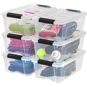 IRIS USA, Inc. TB-42 12 Quart Stack & Pull Box, Clear, 6 Stack and Pull CNL-5 Storage Box, 5 Quart, Clear, 20 Pack