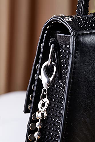 Glitter Rhinestone Crossbody Evening Bag - Fashion Crystal Top Handle Bags Cocktail Party Club Bling Clutch Purse for Women