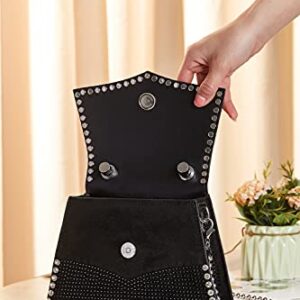 Glitter Rhinestone Crossbody Evening Bag - Fashion Crystal Top Handle Bags Cocktail Party Club Bling Clutch Purse for Women