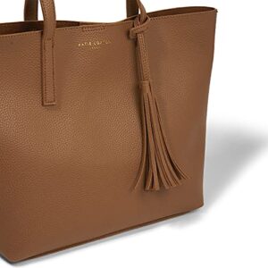 KATIE LOXTON Tavi Tassel Womens Large Vegan Leather Shoulder Tote Handbag Cognac