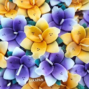 JAKAPAN Lily Petals Shape Flower Floating Candles Home Décor Wedding Receptions Baby Showers Birthday Party Supplies and Wedding Favor (Lily)