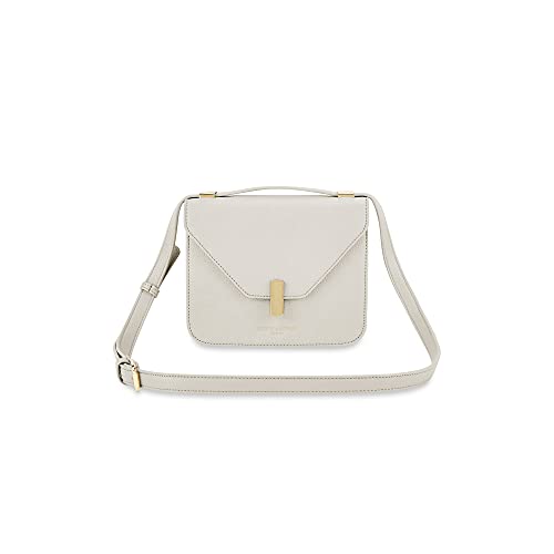 KATIE LOXTON Casey Womens Medium Vegan Leather Convertible Crossbody Top Handle Satchel Purse Off White