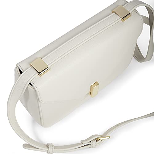 KATIE LOXTON Casey Womens Medium Vegan Leather Convertible Crossbody Top Handle Satchel Purse Off White