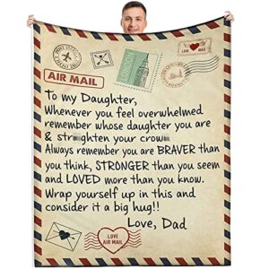 lovinsunshine airmail to my daughter blanket from dad,birthday gifts for daughter adult,daughter birthday gifts ideas,daughter gifts from dad,daughter gifts for christmas,sherpa fleece blanket 80″x60″