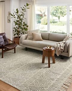 loloi ii noelle collection noe-07 ivory/grey, geometric area rug 9′-0″ x 12′-0″