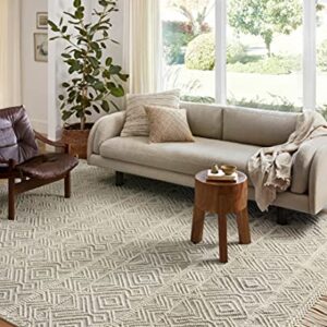 Loloi II Noelle Collection NOE-07 Ivory/Grey, Geometric Area Rug 9'-0" x 12'-0"