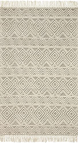 Loloi II Noelle Collection NOE-07 Ivory/Grey, Geometric Area Rug 9'-0" x 12'-0"