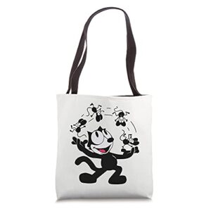 felix cat juggling mice vintage cartoon retro graphic tee tote bag