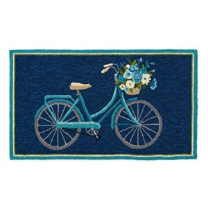 Plow & Hearth Indoor/Outdoor Hooked Bicycle Accent Rug - 24 x 42