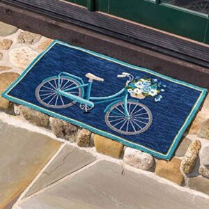 Plow & Hearth Indoor/Outdoor Hooked Bicycle Accent Rug - 24 x 42