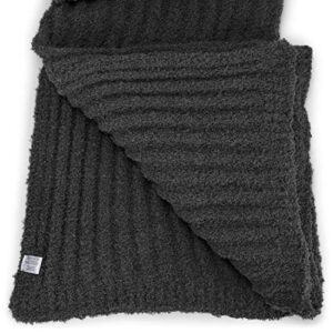 DEMDACO Men's Comfort Dark Pewter Grey 55 x 55 Knit Polyester Fabric Giving Throw Blanket